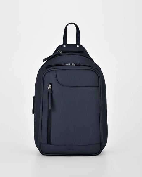 EMMA Large Leather Backpack (Navy) – bag scene